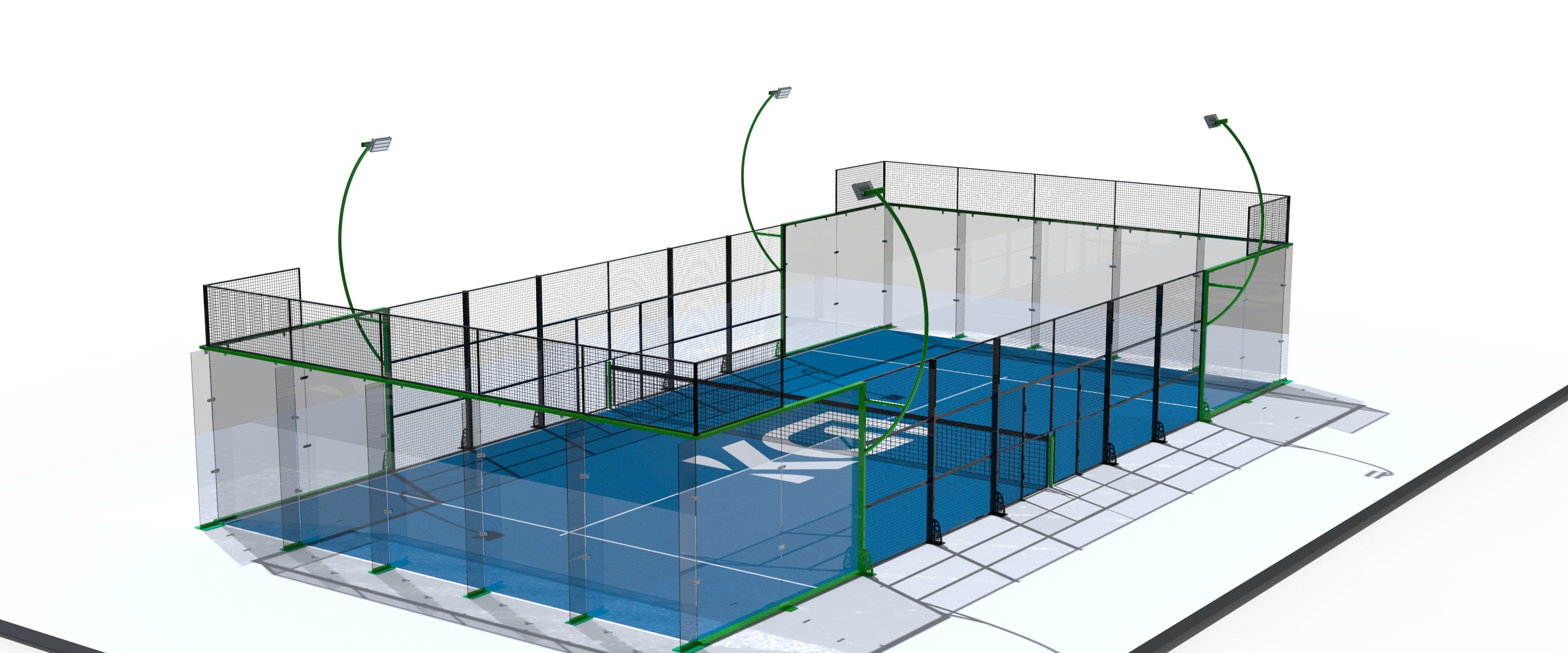 360° Panoramic Padel Court with Tempered Glass for Sports Performance